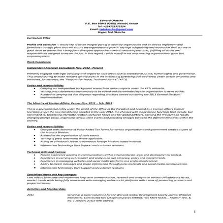 Edward Okatcha CV | PDF