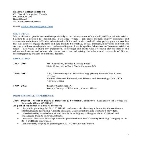 BADOHU SJ CV Jan-2017 | PDF