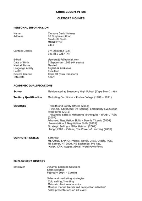 Samantha Wilson CV 2016 | PDF | Business Administration | Business
