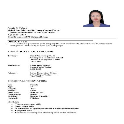 Annie-S-resume | DOC