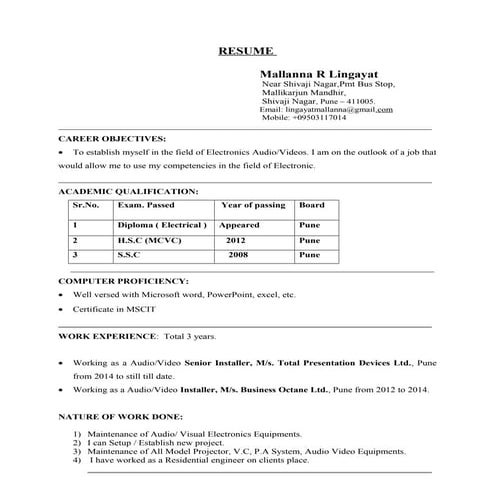 Mallanna new Resume | PDF