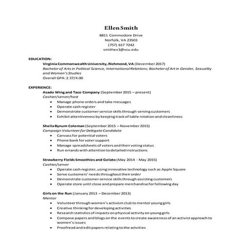 Resume_Smith_Ellen2017 | PDF