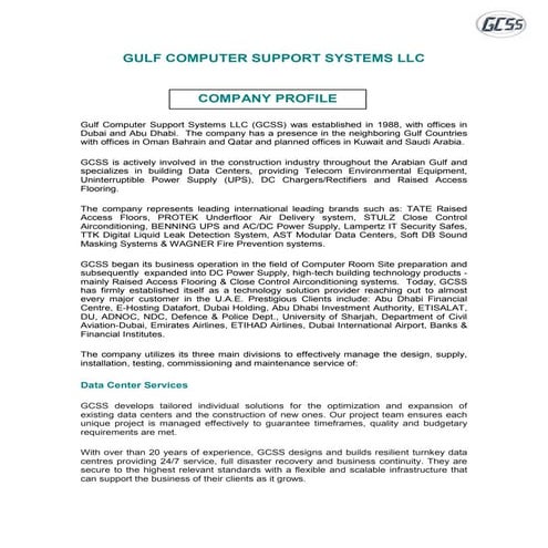 GCSS COMPANY PROFILE | PDF