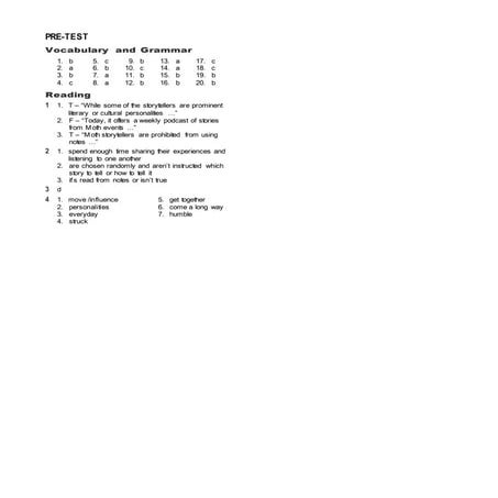 2bach pre test answer key | DOC