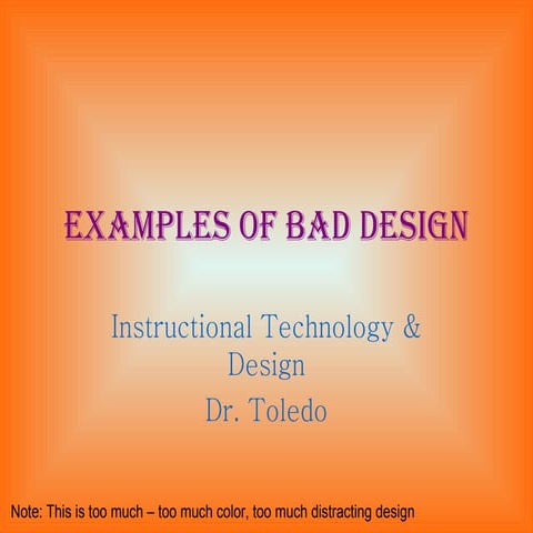 Good V. Bad Graphic Design | PPTX