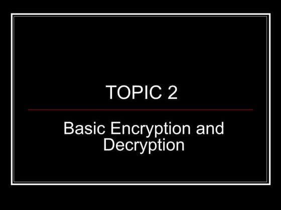 Encryption And Decryption Ppt