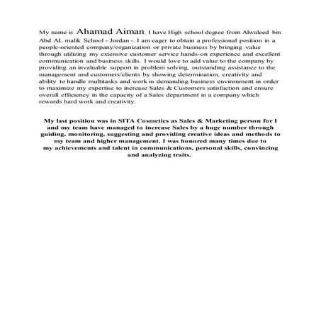 Ahmad Resume updated CV | DOCX | IT and Internet Support | Internet