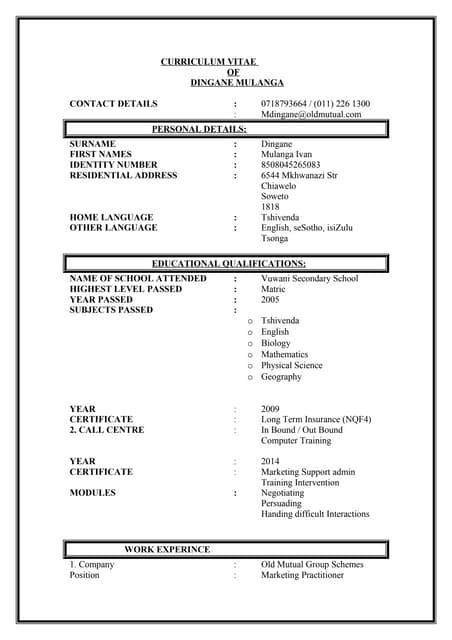 Masego Lekoko Resume | PDF