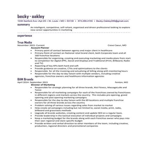 Becky Oakley presentations