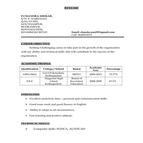 chandu resume | DOC
