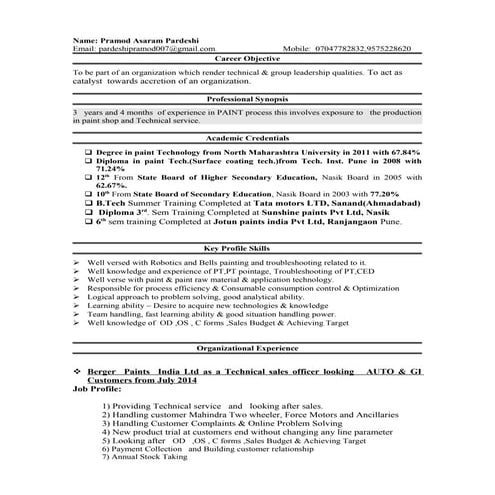Resume - Pramod Pardeshi | PDF
