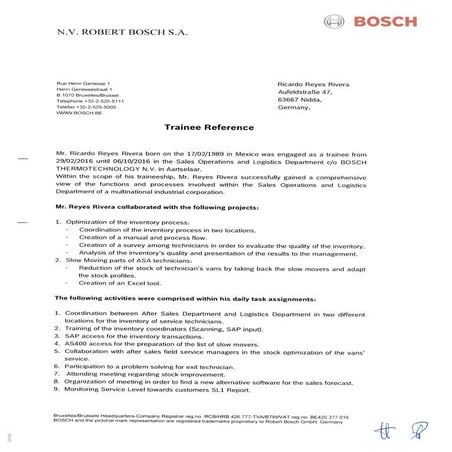 Bosch TTBE - Trainee Reference | PDF