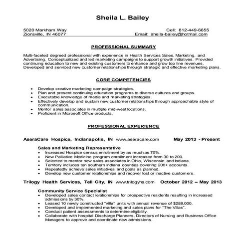 SHEILA L BAILEY'S RESUME (2016) | PDF