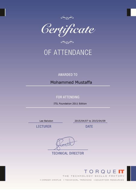 Torque IT - MSCCM 2007 Certificate of Attendance | PDF