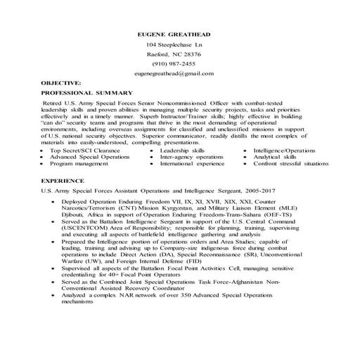 EUGENE GREATHEAD Chrono Resume | DOCX