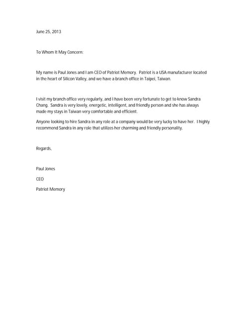 Alan Schafer's Letter of Recommendation | DOCX