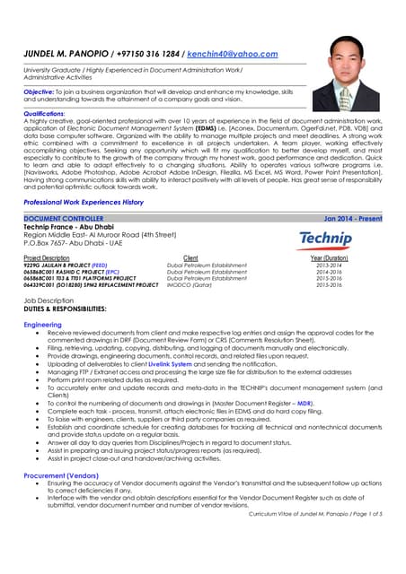 CV (Document Controller) | PDF