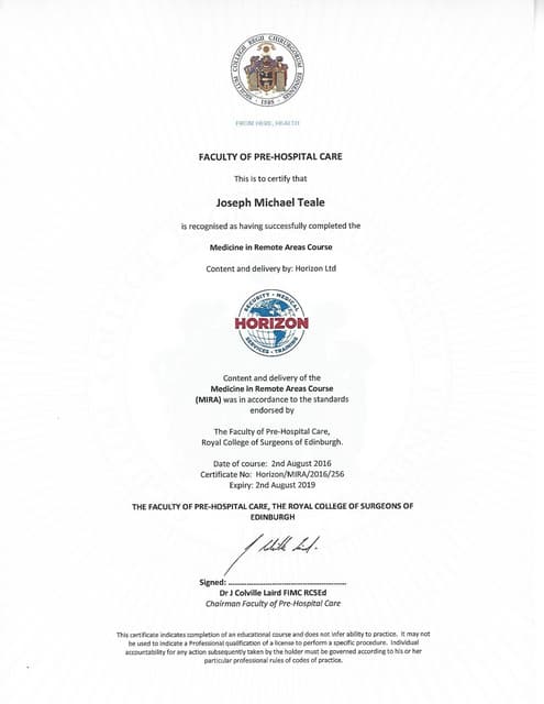 Joseph-Teale - FPOS Certificate | PDF