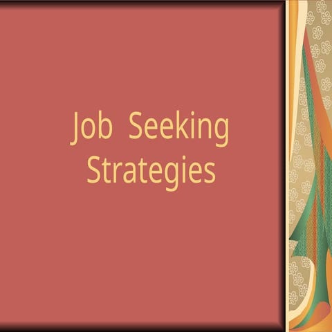 job seeking strategies to youth in the cummunity | PPT