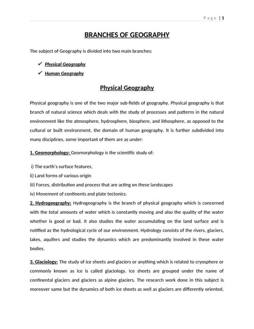 Branches of physical geography | PPTX