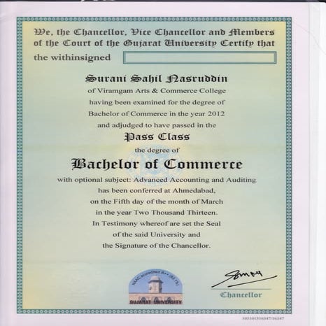 SAHIL DEGREE CERTI | PDF