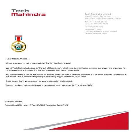 Pat_on_Back_Certificate_CDG-ETELCO | PDF | Business | Business and Finance