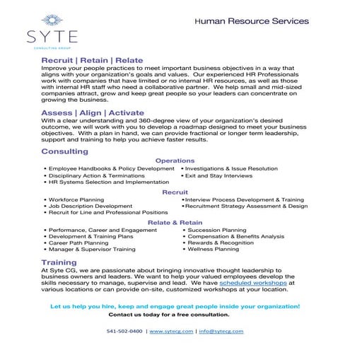 HR Services Brochure Content V9.1 8X10 Print | PDF