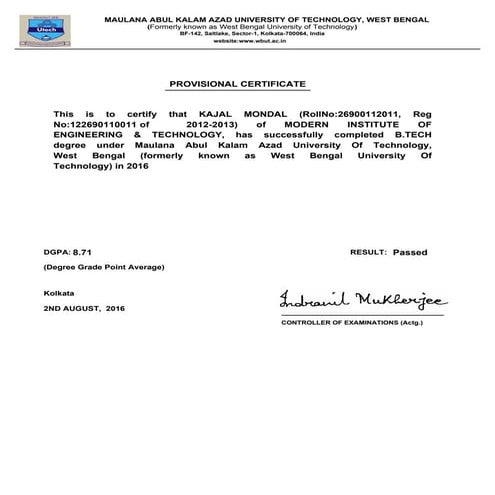 ProvisionalCertificate | PDF