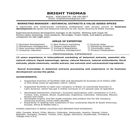 BRIGHT THOMAS CV | DOC