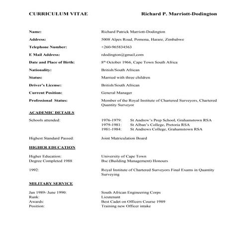 Richard CV Dec 2016 | PDF