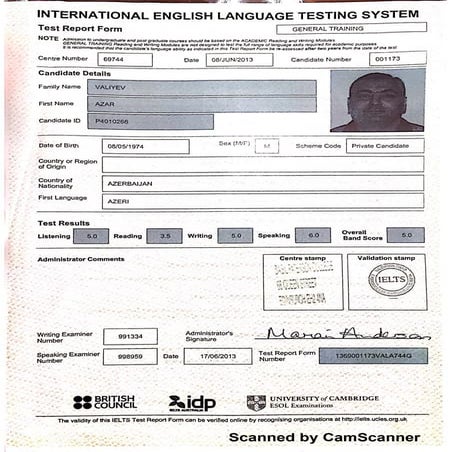 IELTS Test. Azar Valiyev | PDF