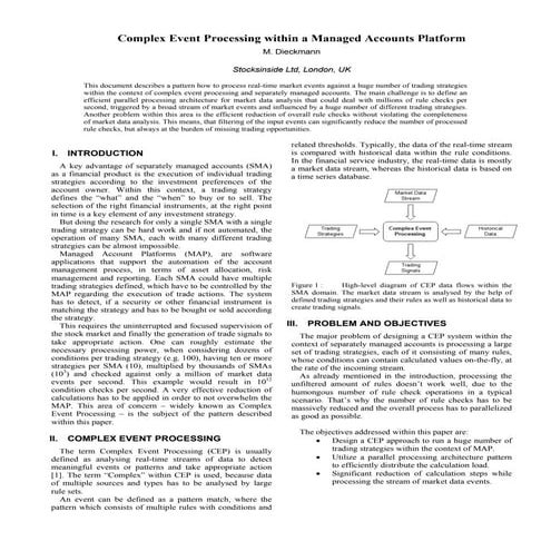 Complex Event Processing within a Managed Accounts Platform | PDF ...