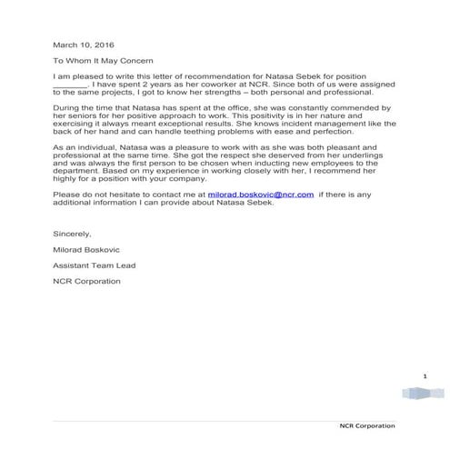 Letter of recommendation | DOC