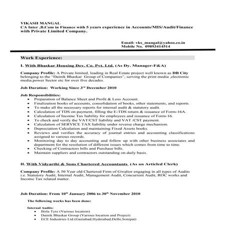 Resume_Vikash (With CTC) | DOC