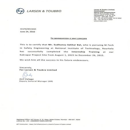 L&T EXPERIENCE | PDF