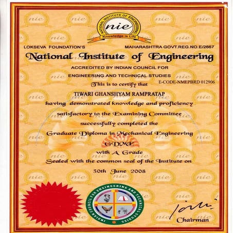 NIE Certificate | PDF