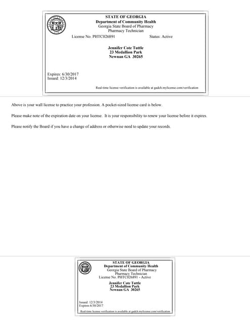 Pharmacy Technician License