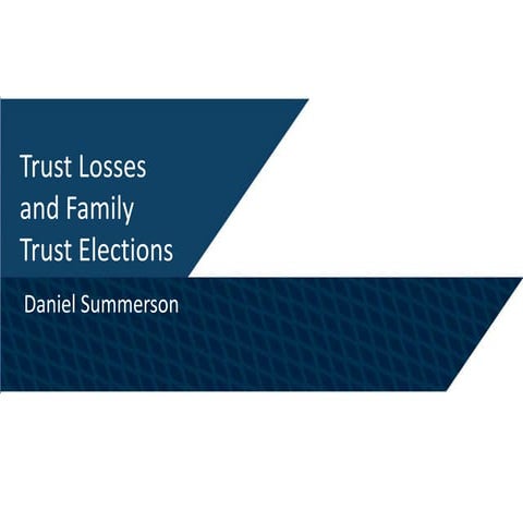 Trust losses, FTEs & IEEs DSummerson | PPTX