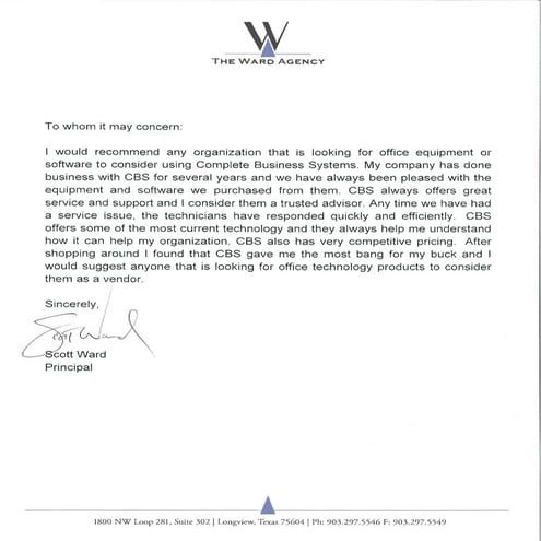 CBS-reference letter the ward agency | PDF