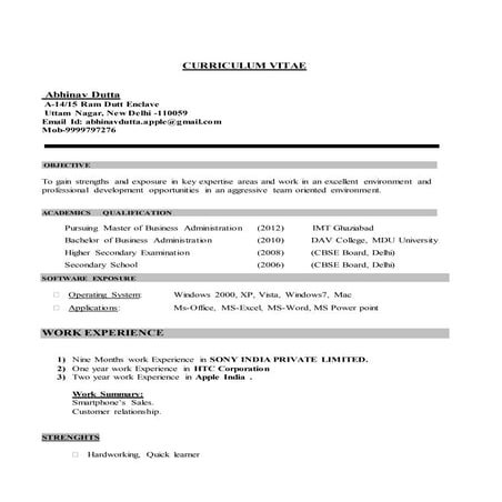CV-Abhinav 2 | PDF