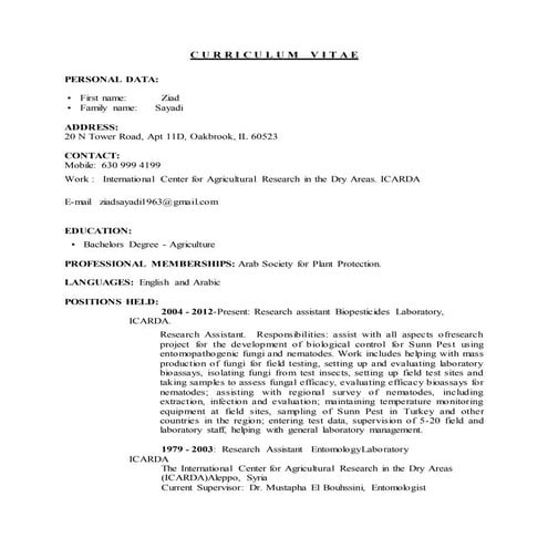 Ziad Sayadi Resume JANUARY 29, 2015 | DOCX