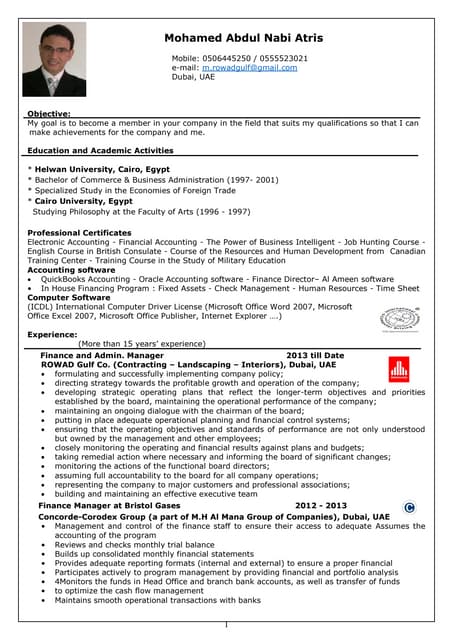 Nasser CV -2016 | PDF | Business Accounting & Finance | Business