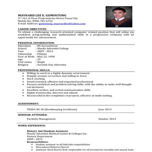 Ian Simon Tolentino Resume | DOCX