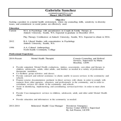 Gaby Resume August 2015 consejo | DOCX