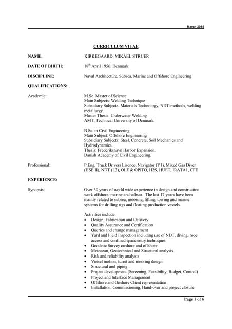 one page CV | PDF | Sailing | Sports
