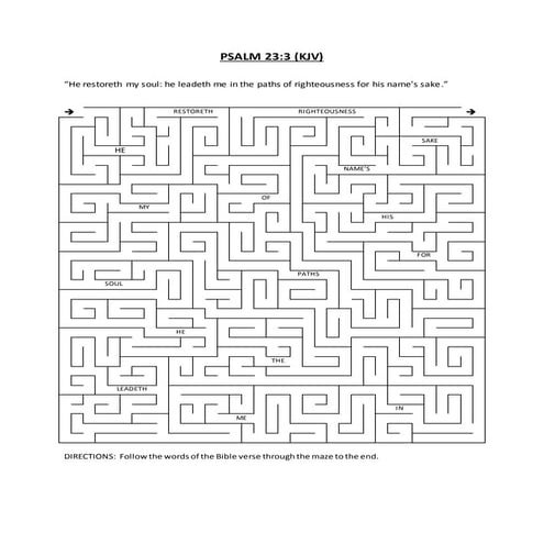 PSALM 23-3 MAZE | DOCX