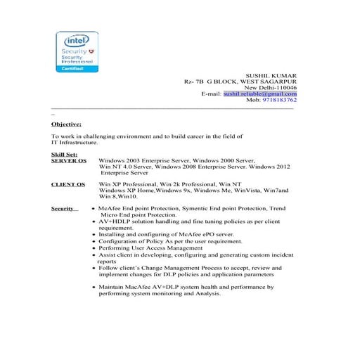 SUSHIL UPDATED RESUME | DOC