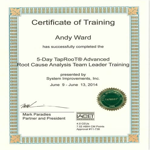 TapRoot Cert | PDF