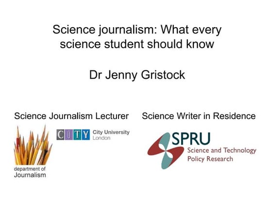 Science journalism workshop | PPTX