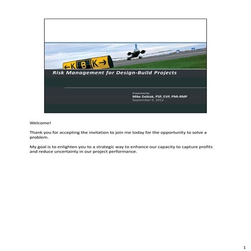 Risk Management in Design Build Projects | PDF